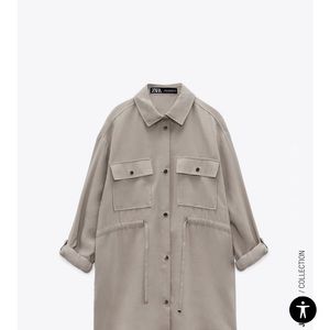 Zara | Tops | Zara Relaxed Fit Over Shirt In Sand Color | Poshmark